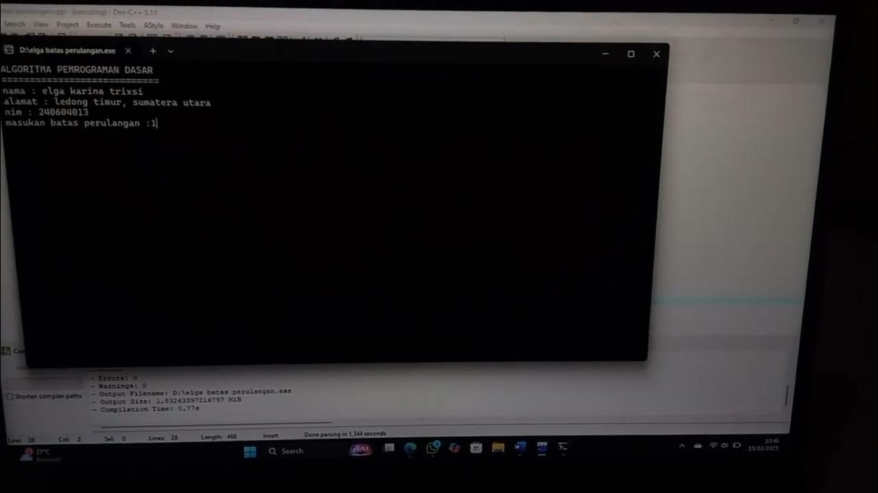 algoritma dan pemrograman batas perulangan - YouTube