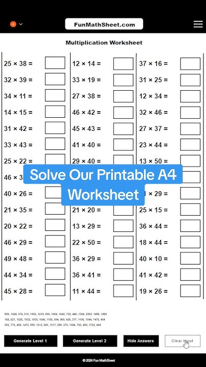 Solve Our Printable A4 Math Worksheet #math - YouTube