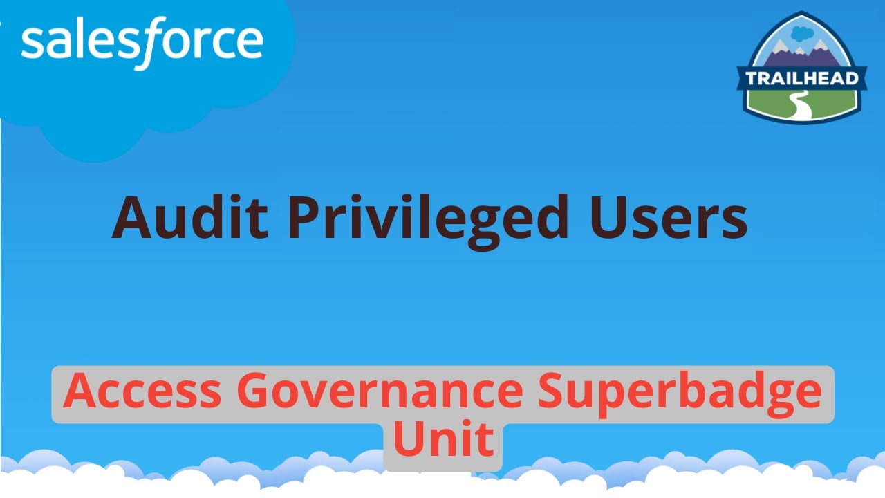 Audit Privileged Users Access Governance Superbadge Unit Salesforce Youtube