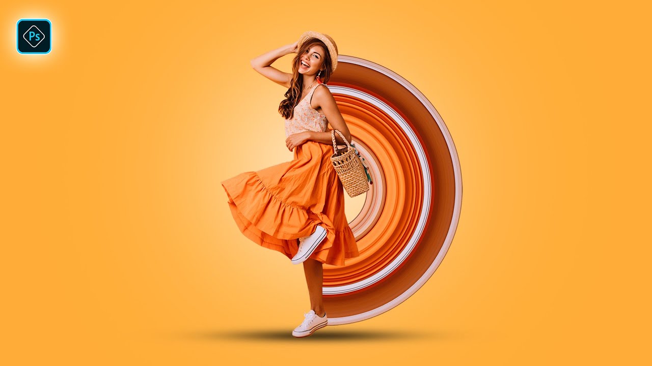 How To Make Circular Pixel Stretch Effect in Photoshop Tutorial - YouTube