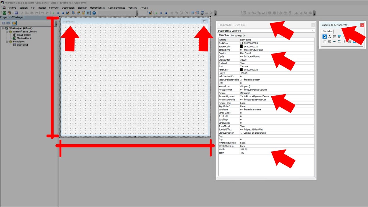Curso Macros Vba Propiedades Del Formulario Vba En Excel Youtube