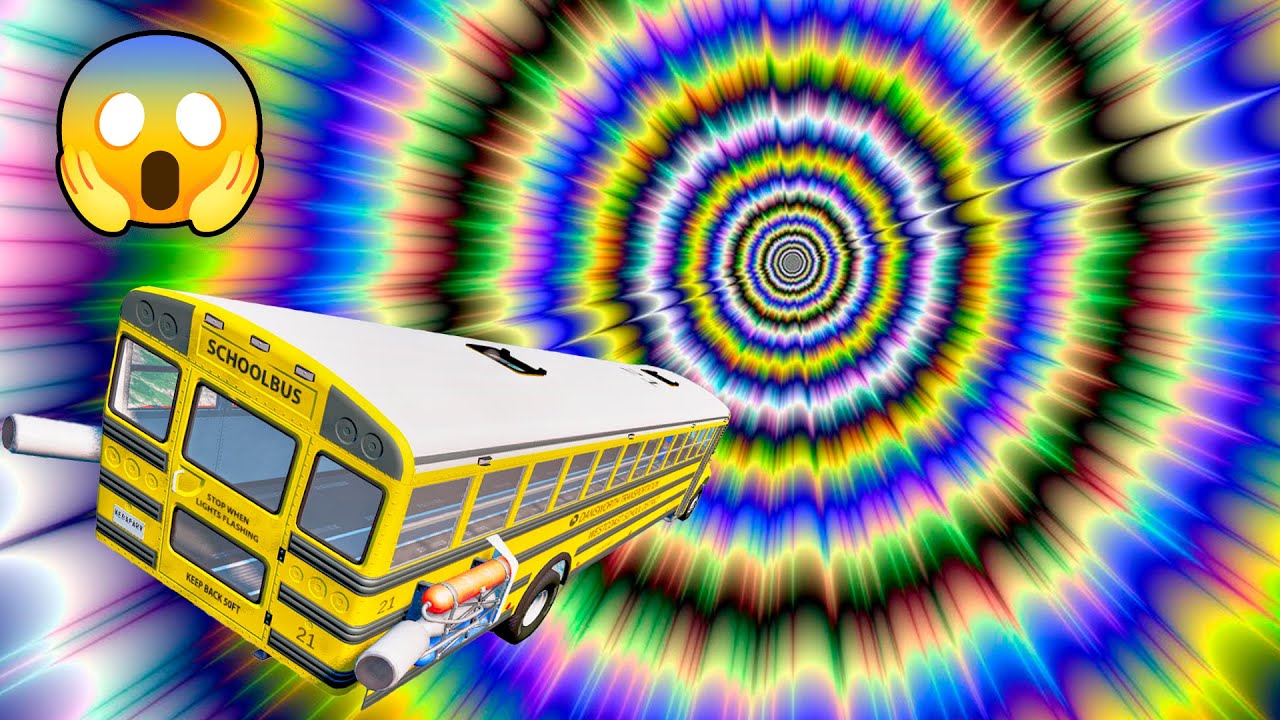 School Bus VS High Mega Ramp Jump Test - BeamNG Drive. School Bus ...