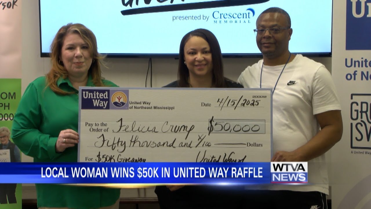 Local woman wins $50,000 in United Way raffle - YouTube