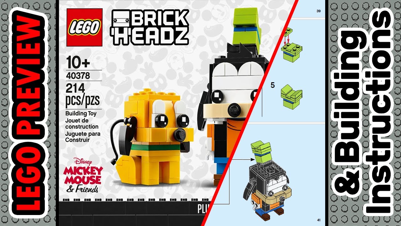 PREVIEW: 40378, LEGO BrickHeadz, Goofy & Pluto & Building Instructions ...