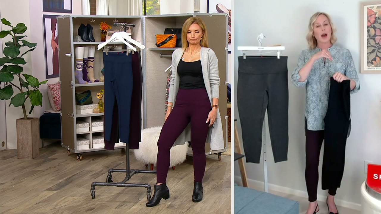 Spanx Ankle Length Ponte Hem Slit Leggings on QVC - YouTube