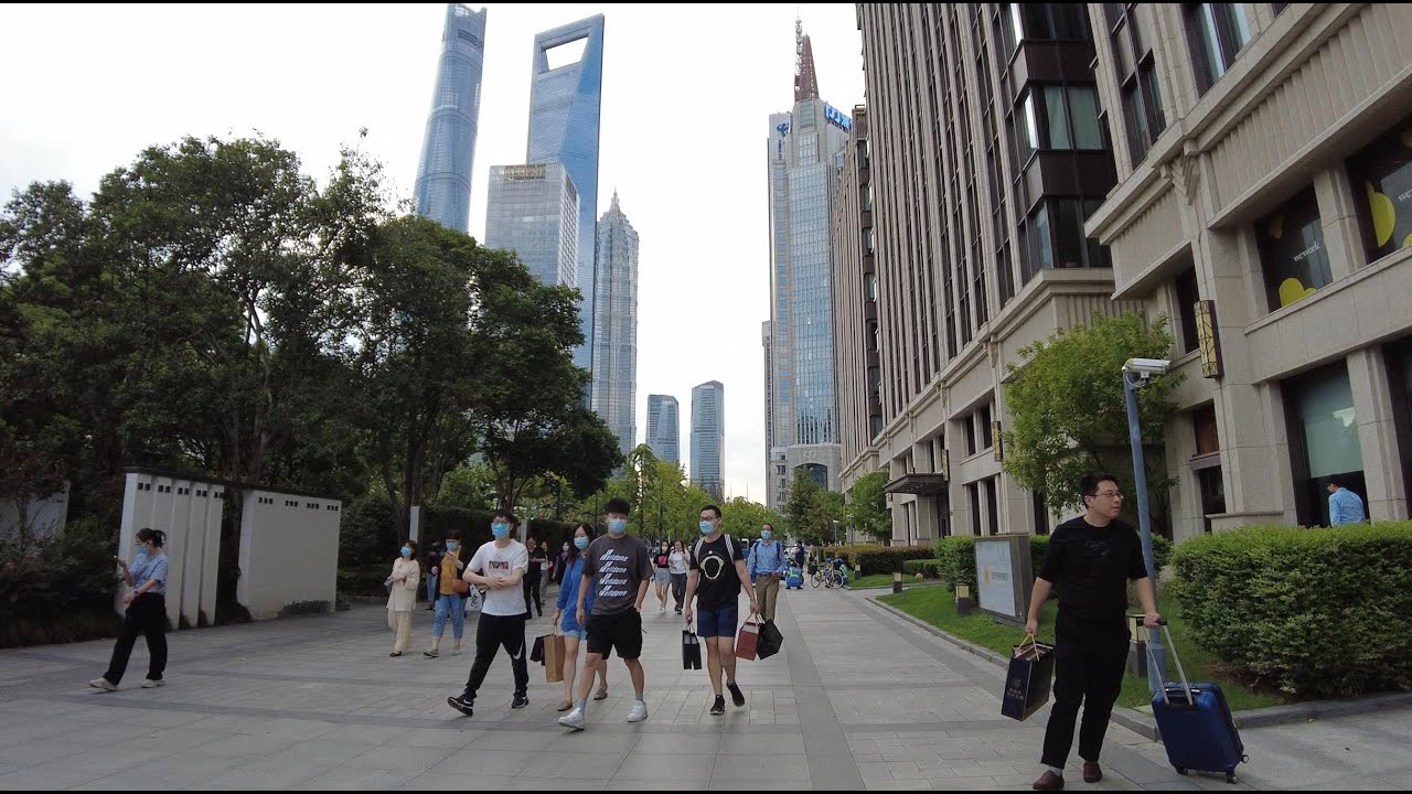 Century Avenue｜Walking Shanghai 4K｜Tower high buildings｜Lujiazui ring ...