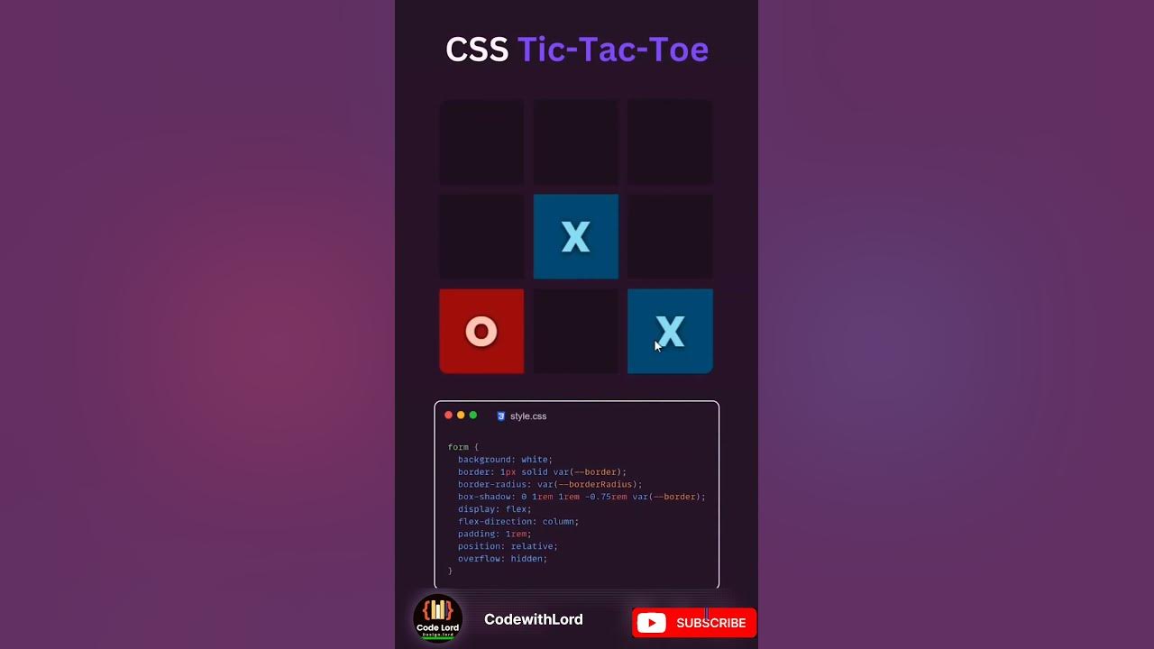 Tic Tac Toe Using Html Css And Javascript Harrypotter Webdesign Coding Css3animation Html5 