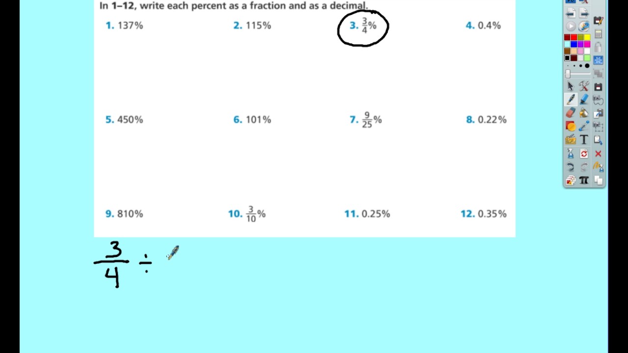 Percents Greater Than 100 and Less Than 1 - YouTube