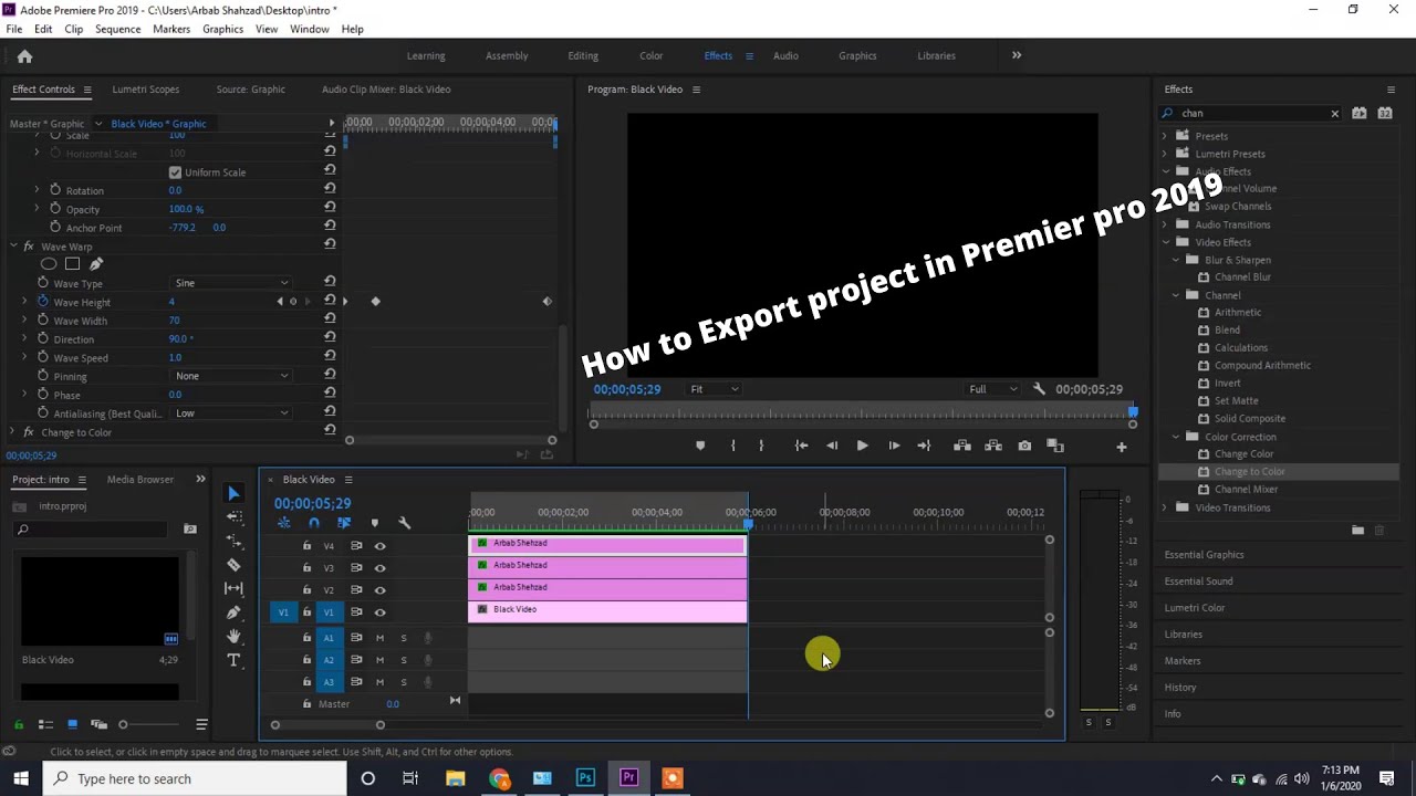 How to Export Project in premier pro cc2019. (2020) - YouTube