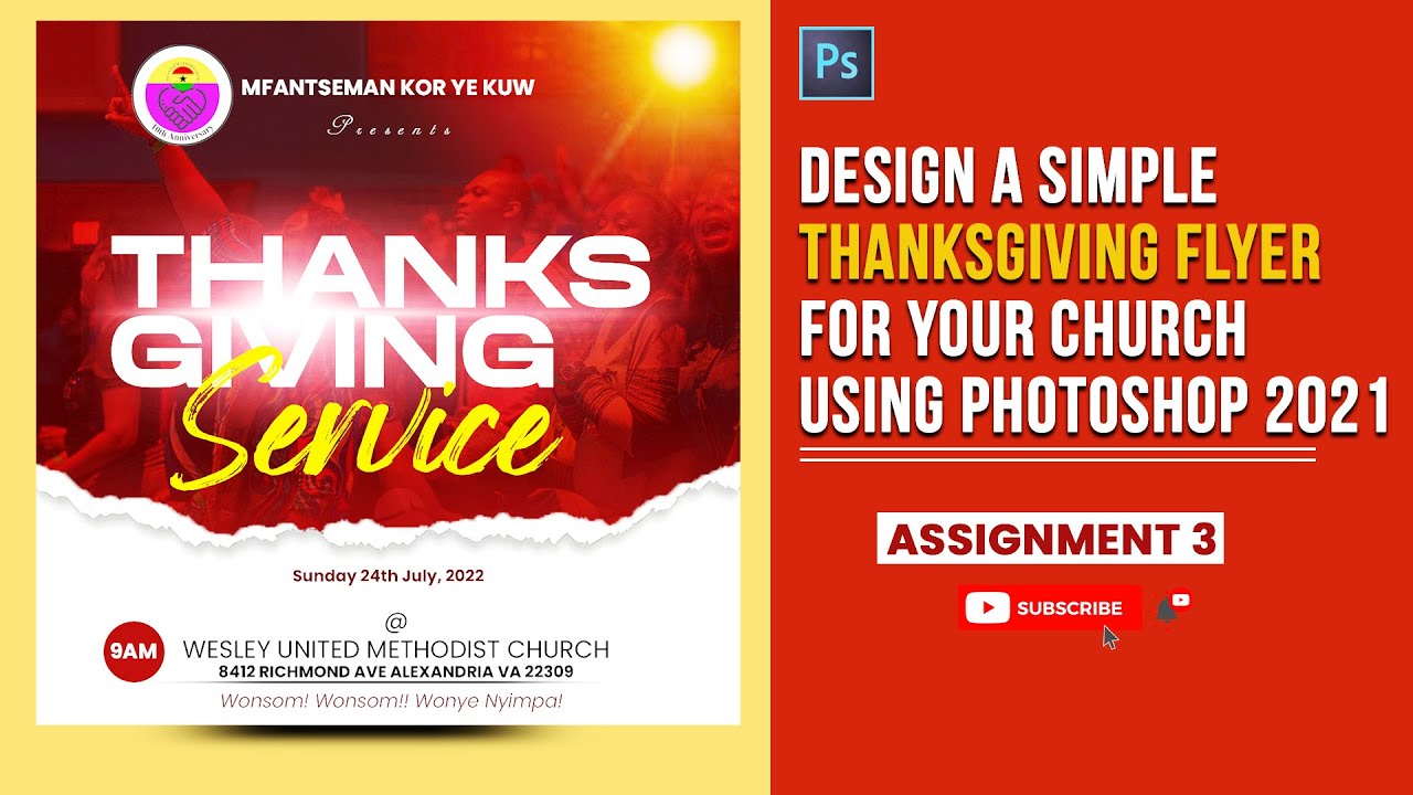 HOW TO DESIGN THANKSGIVING SERVICE FLYER | USING PHOTOSHOP 2021 - YouTube
