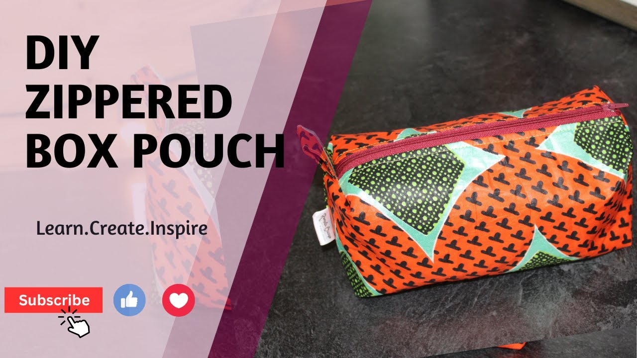 DIY Zippered Box Pouch/Small Pouch Idea/Easy Sewing Project - YouTube