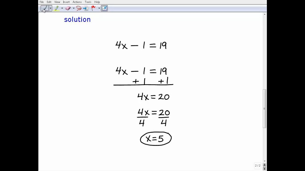 Homeschool Math Practice Two Step Equations Quiz - YouTube