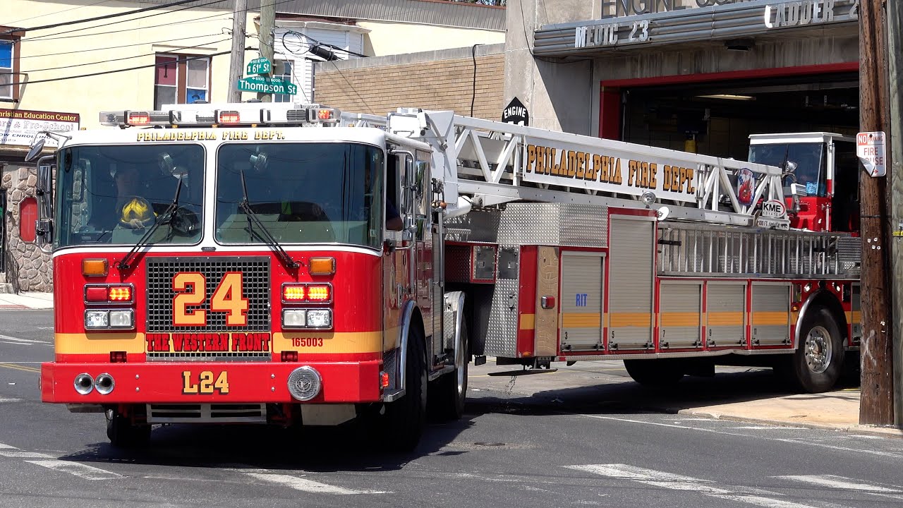 Philadelphia Fire Department Ladder 24 Responding - YouTube