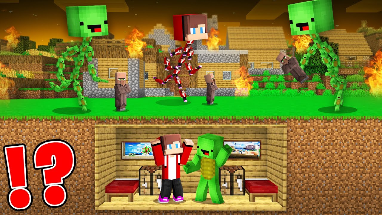 How Mikey and JJ BUILD BUNKER from ZOMBIE TITANS JJ? Underground Kingdom! - Minecraft (Maizen ...