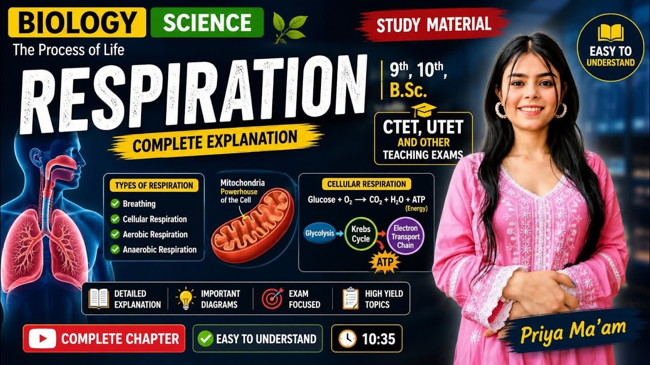 RESPIRATION -1 Science BIOLOGY Important Topic And Notes - YouTube