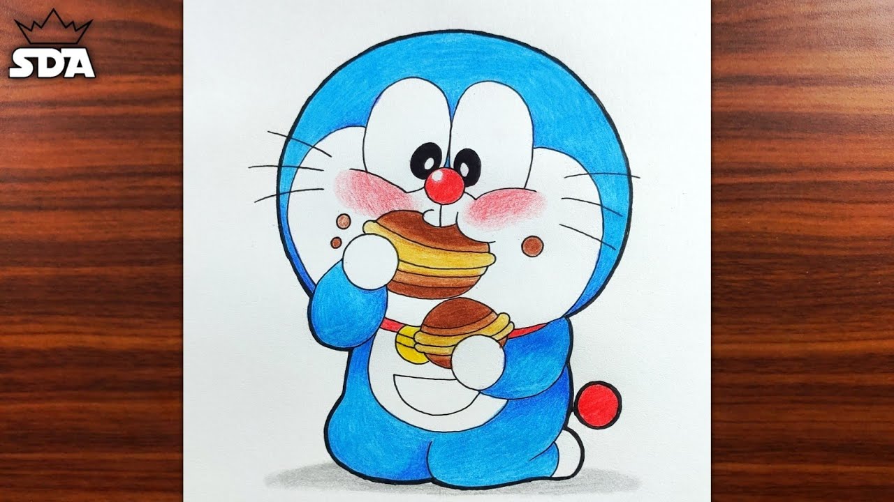 Doraemon Drawing || How to draw Doraemon eating Dora cake - YouTube
