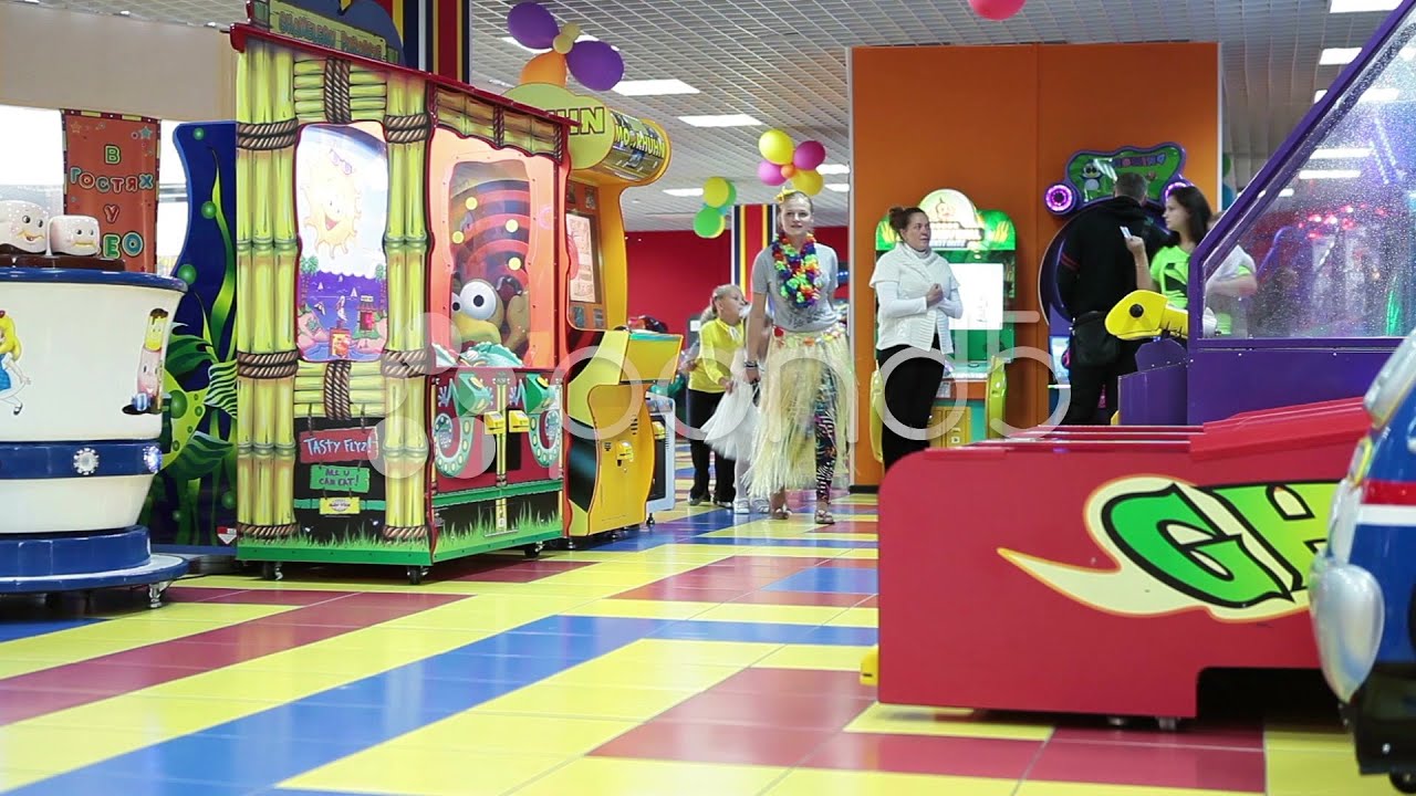 Happy holiday in the playroom. Children do the conga-line. Stock ...