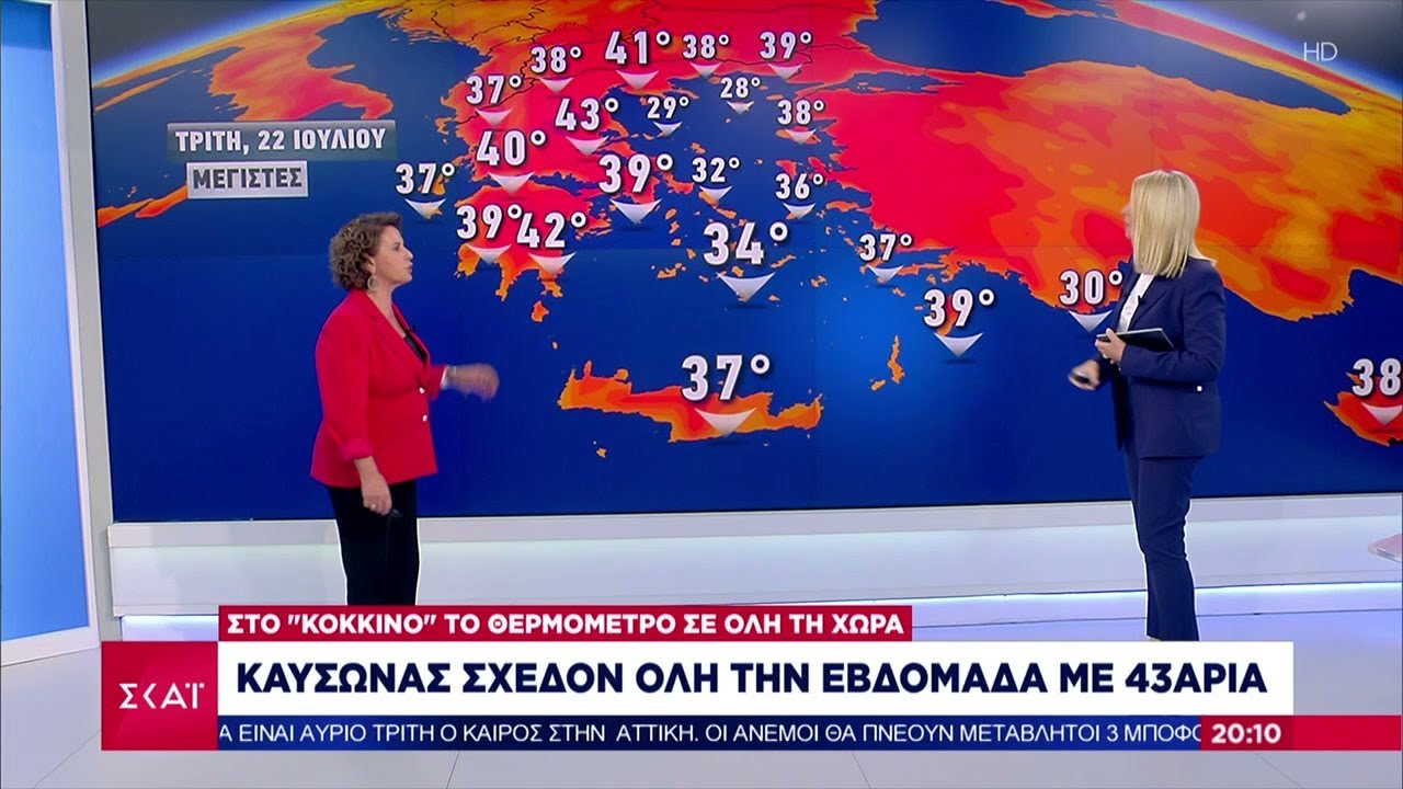 Καύσωνας σχεδόν όλη την εβδομάδα με 43άρια – Αναλυτική πρόγνωση από τη ...
