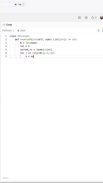 Leetcode 493 Reverse Pairs Python Leetcode Coding Programming 0724