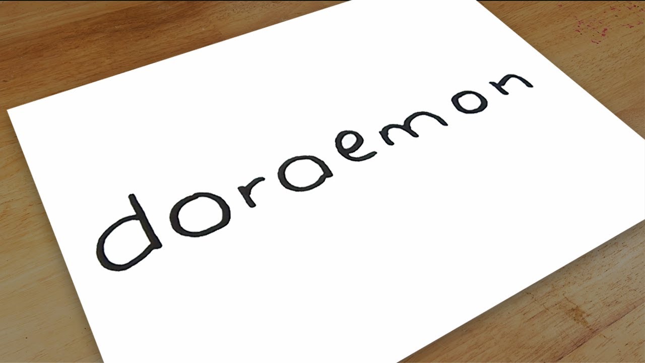How to turn words DORAEMON into a Cartoon for kids - Drawing doodle art ...