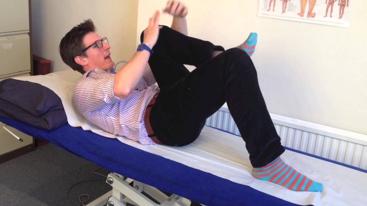 hip flexion in crook lying - YouTube