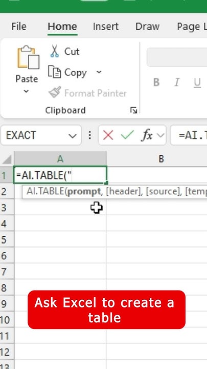Create Tables in Excel Instantly with AI.TABLE - YouTube
