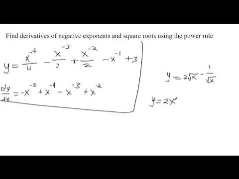 Find derivatives of negative exponents and square roots using the power rule - YouTube
