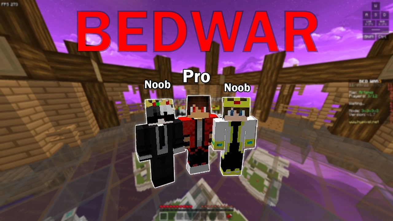 Playing Bedwar With two noob friends! - YouTube