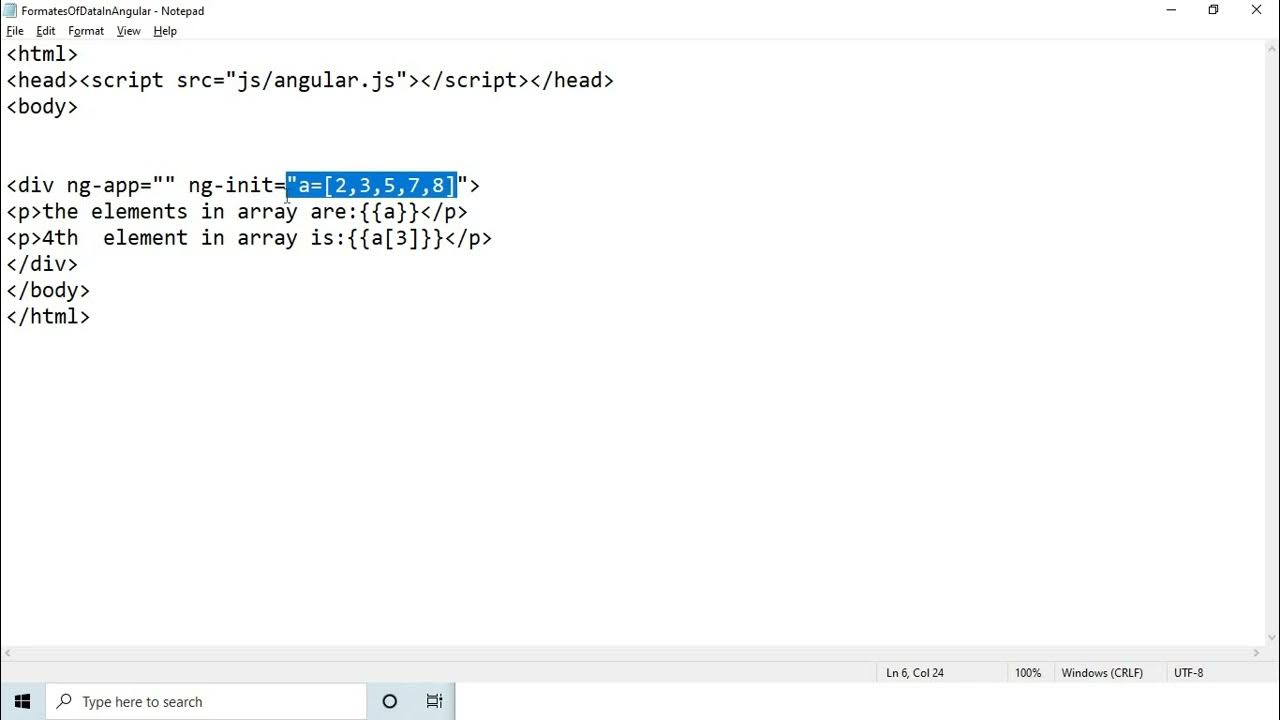 AngularJS application to compute simple interest and number,string,array,object variables ...