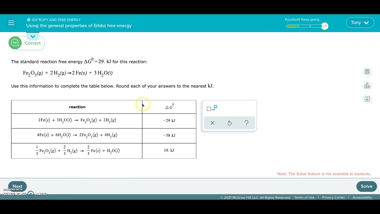 ALEKS - Using the General Properties of Gibbs Free Energy - YouTube