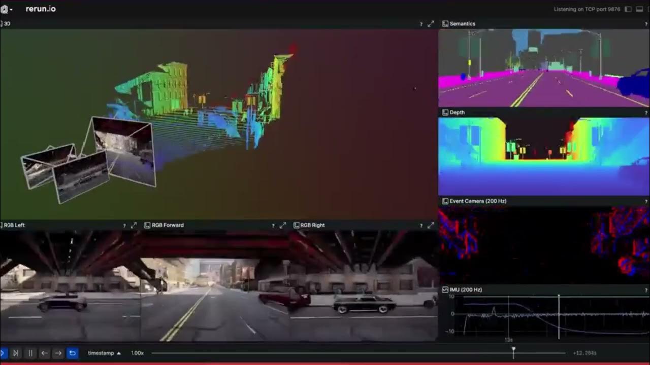 RERUN'S C++ API TO VIZUALIZE CARLA SIMULATOR OUTPUT THROUGH ROS 2. Sim ...