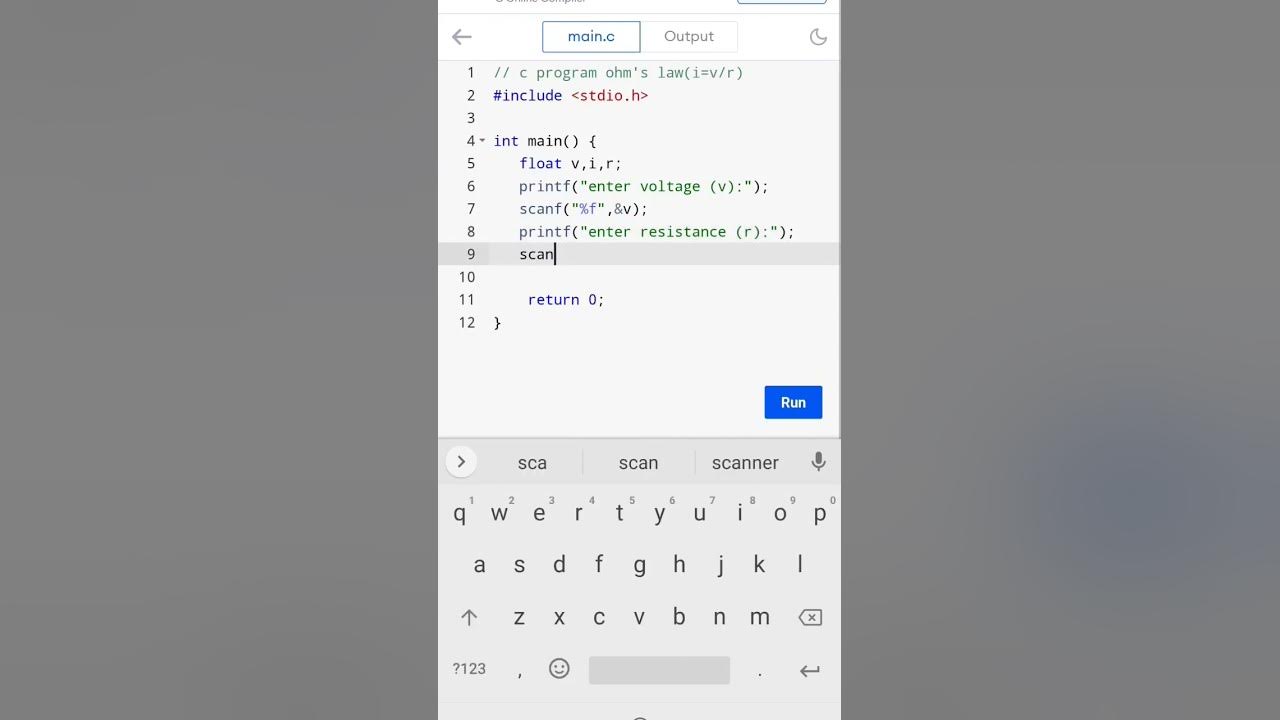 C Program To Ohms Lawivr Cprogramming Codingguru Youtubeshorts Shorts π Youtube