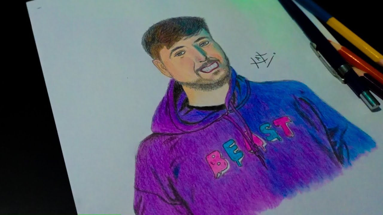 Draw Mr Beast - Jimmy Donaldson @MrBeast 😁 - YouTube