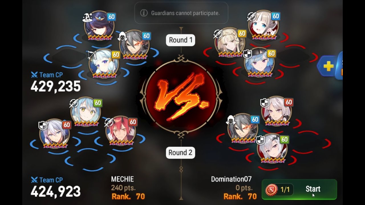 Epic seven guild war vs Cruz meta defense - YouTube