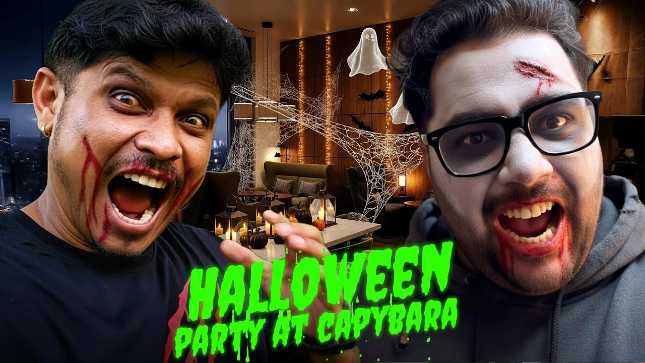 जितेकर जी के होटल पे Halloween party | VLOG 234 - YouTube