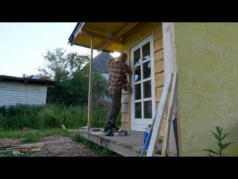 Father & Daughter Complete the Cozy Cabin (RAW VERSION part 2: cladding, roof & installing heat)