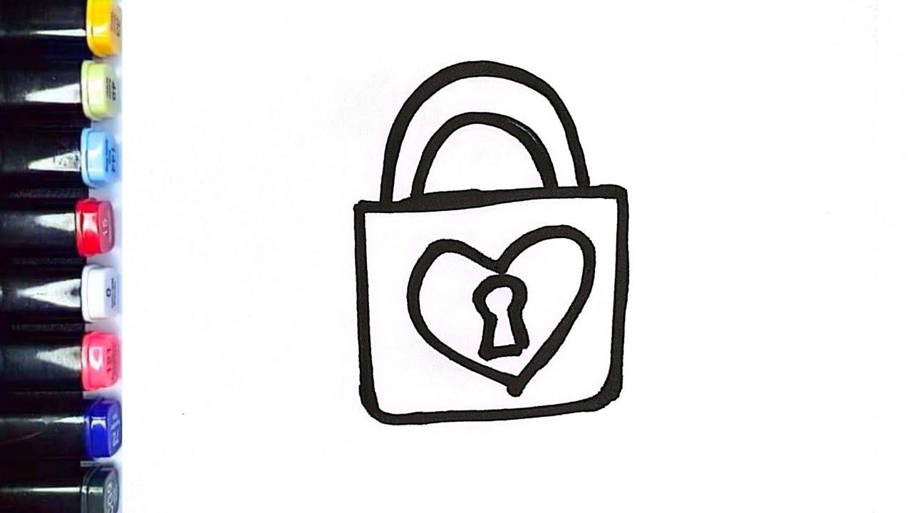 Easy Drawing Lock Step by step for Kids - YouTube