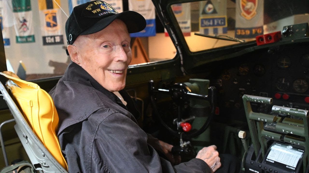 99-year-old WWII Vet visits the Mighty Eighth - YouTube