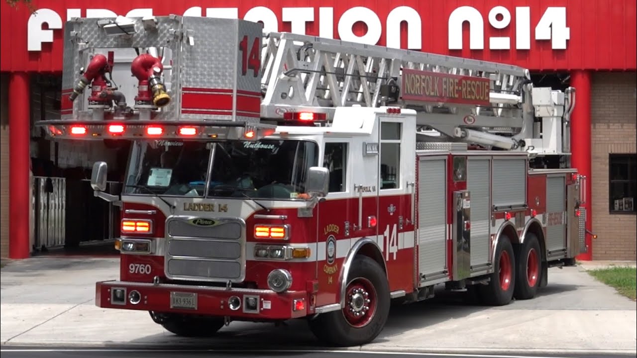 Norfolk Fire Rescue Engine 14, Ladder 14 & Medic 14 Responding 8/5/24 ...