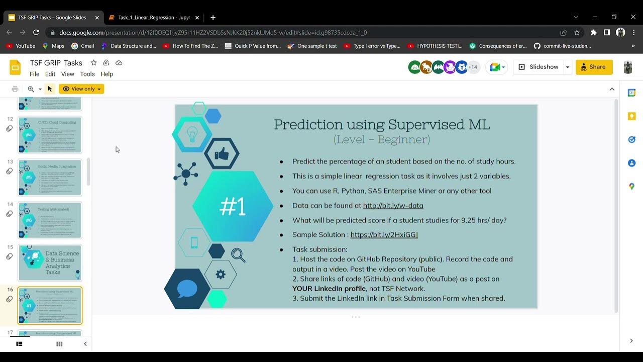 The Sparks Foundation Task-1 Simple Linear Regression - YouTube