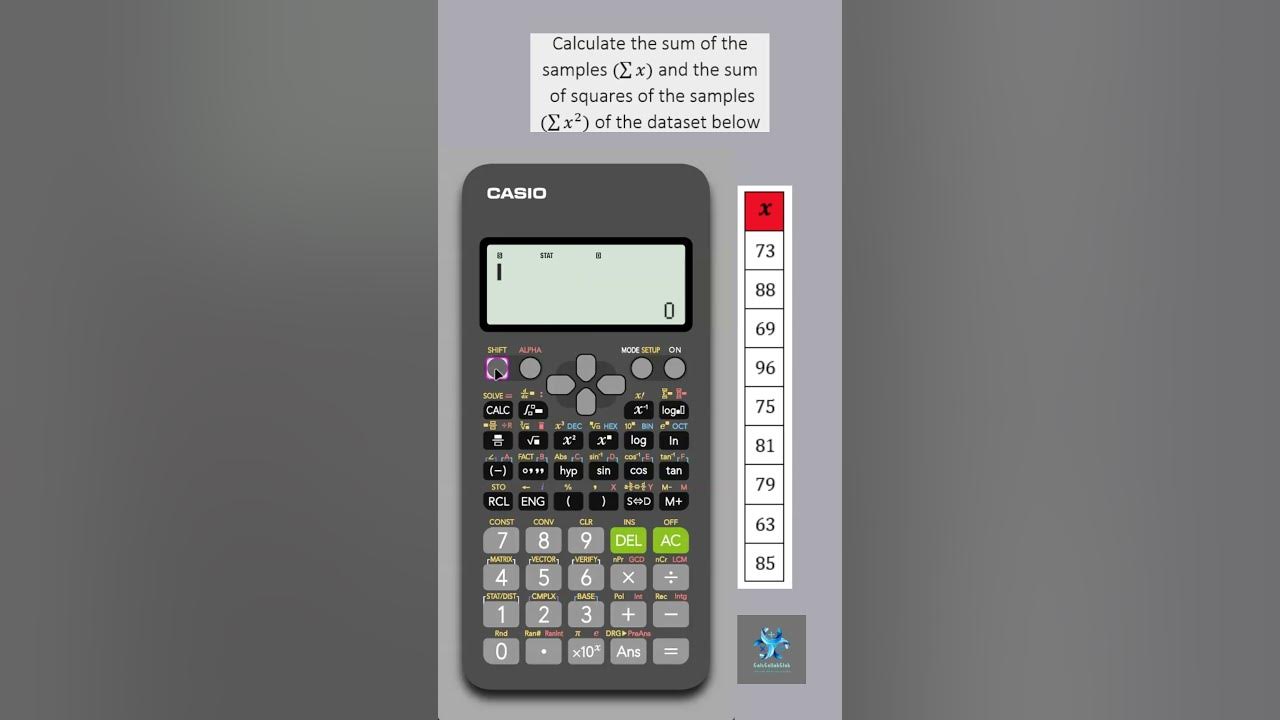 How to Find Sum of the Samples | Casio fx-991ES Sci Calculator | One | Squared | Statistics ...
