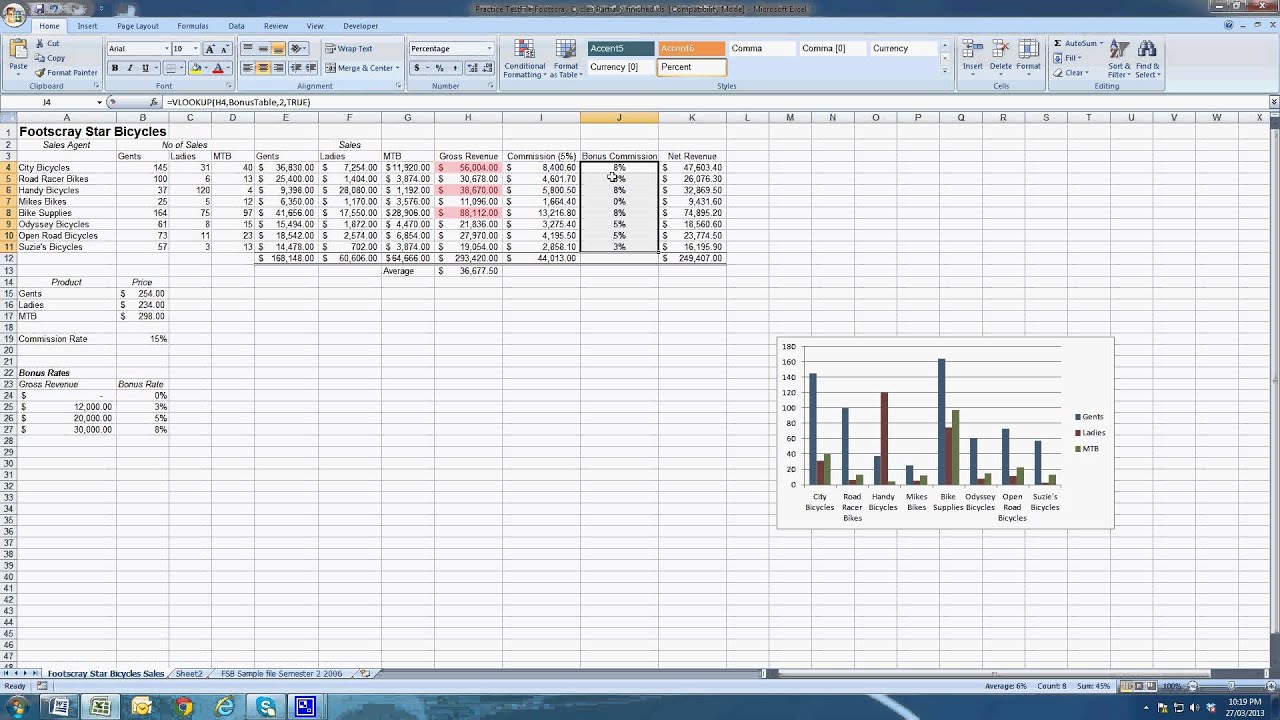 vlookup for the BIT 101 spreadsheet test - YouTube