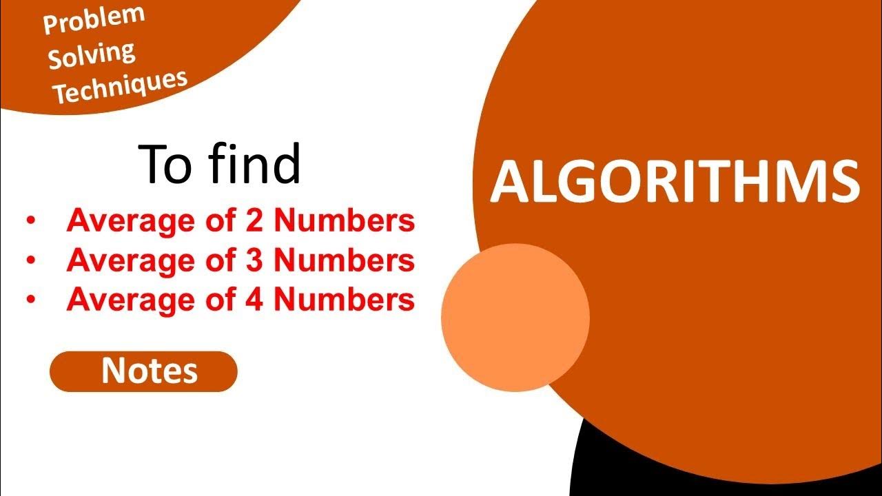 Algorithms: Average of 2 numbers, Average of 3 Numbers | Average of 4 ...
