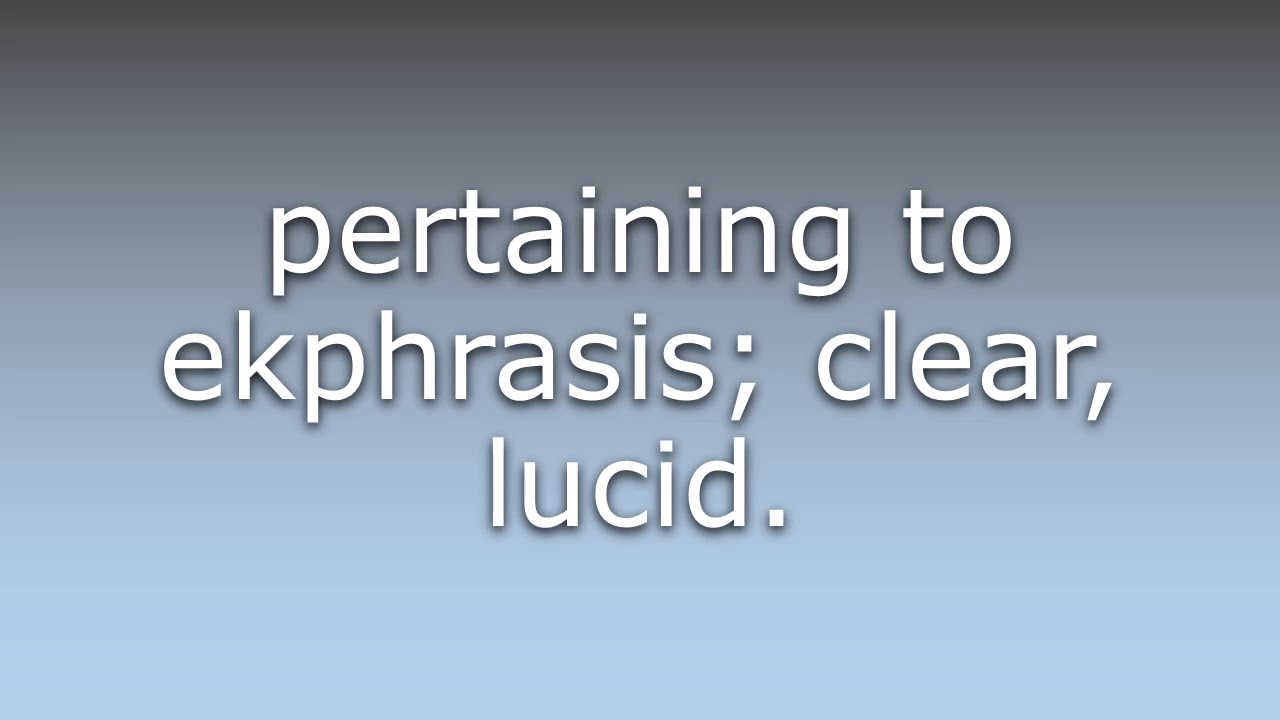 What does Ekphrastic mean? - YouTube