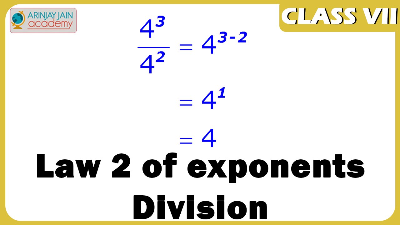 Laws of Exponents - Division - Exponents and Powers - Maths - Class 7 ...