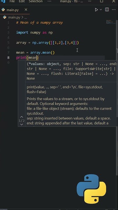 Find the Mean of a numpy array - YouTube