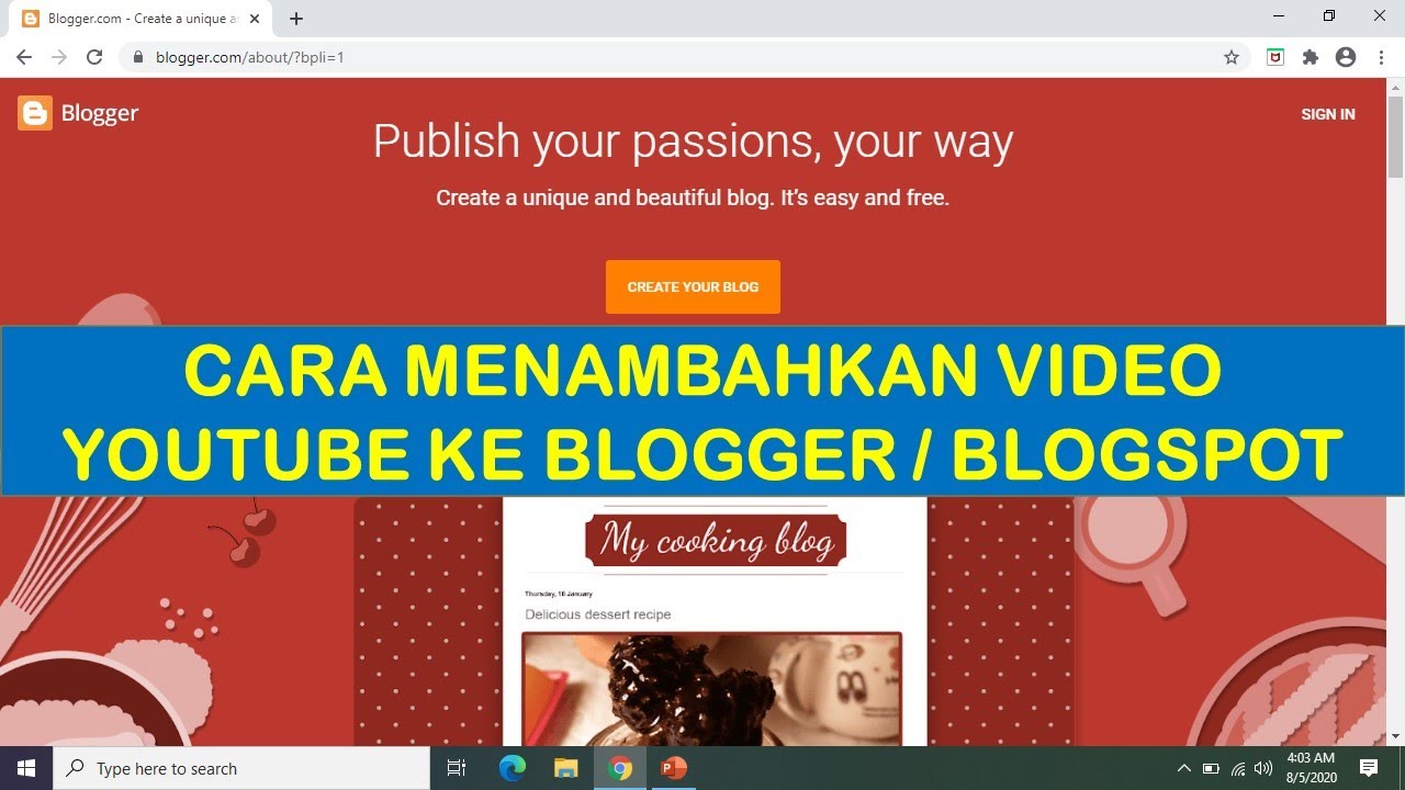 CARA MEMASUKAN VIDEO YOUTUBE KE BLOGGER ATAU BLOGSPOT - YouTube