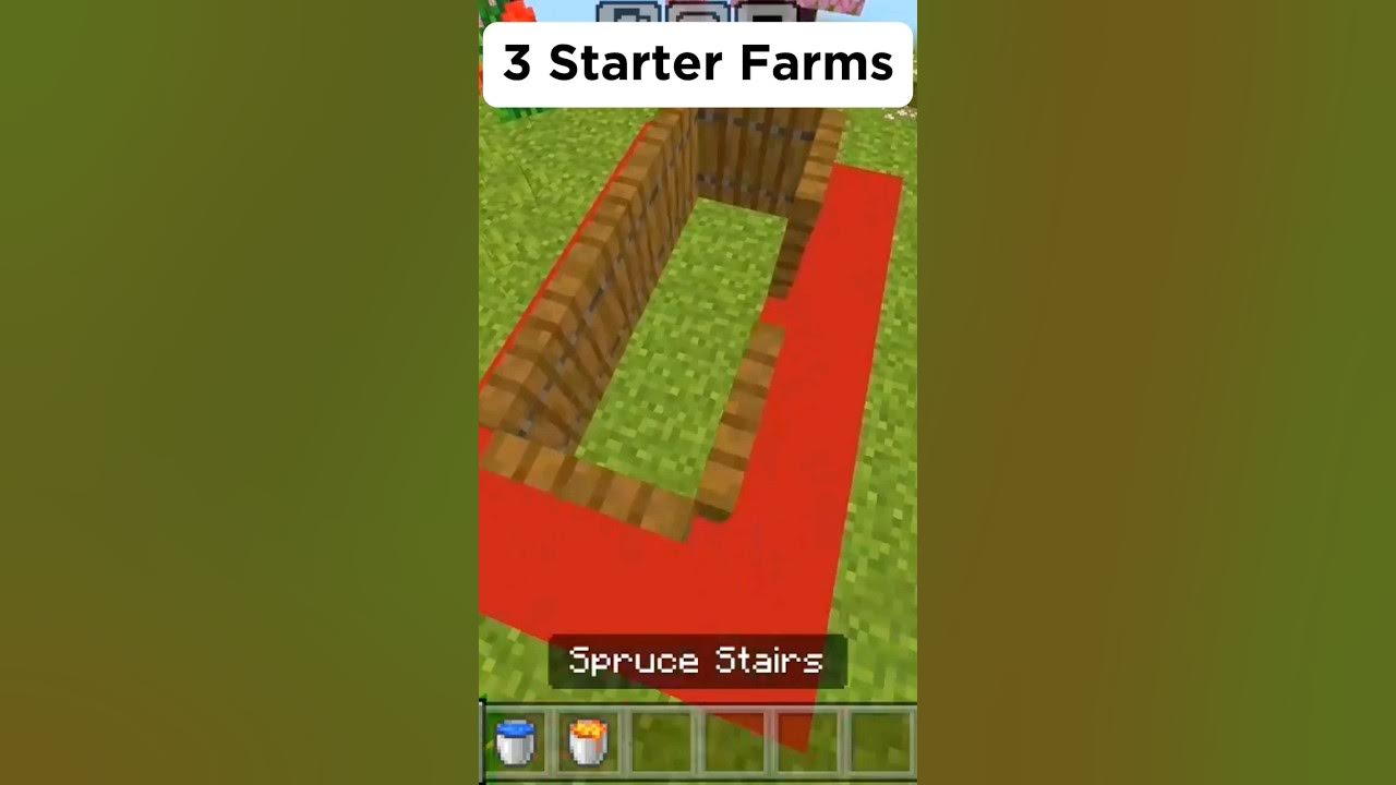 3 Starter Farms#minecraft - YouTube