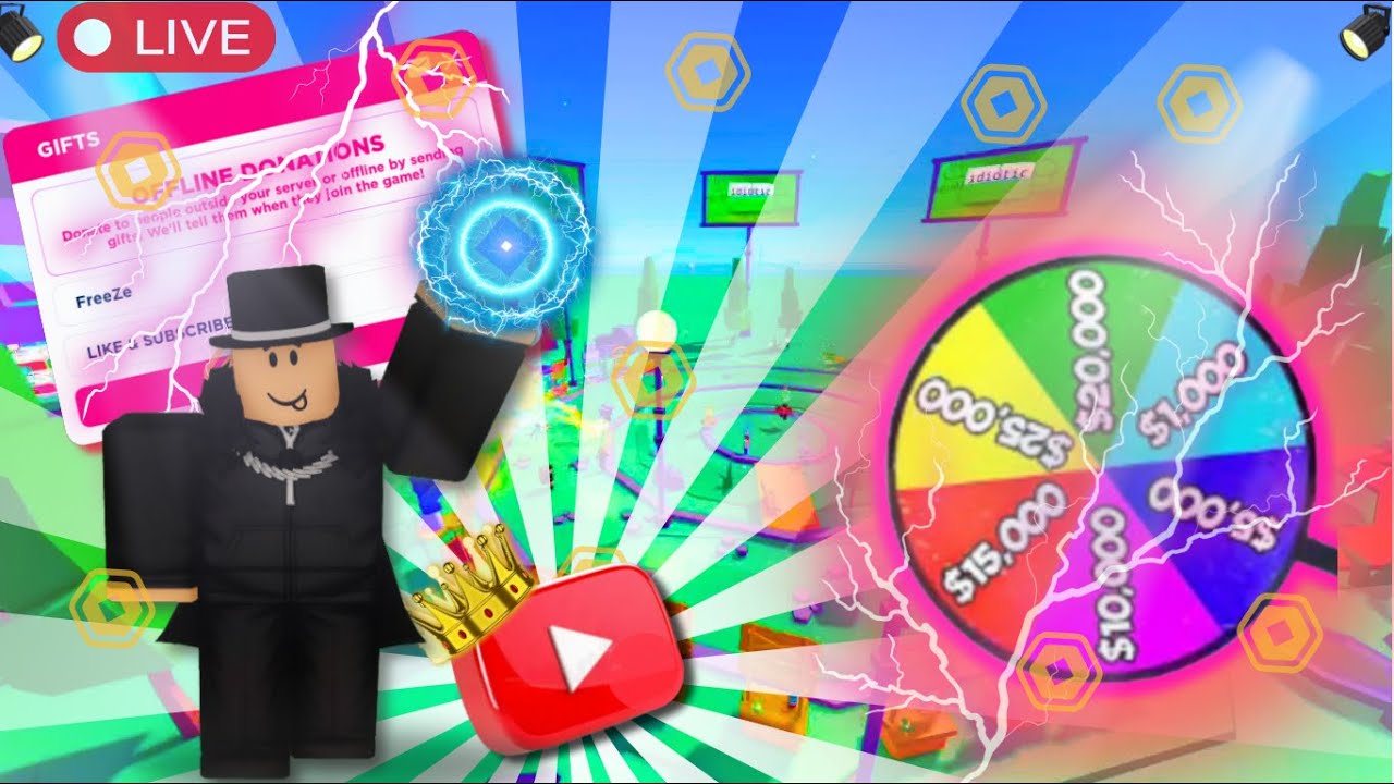 SPINWHEEL FOR ROBUX$ 💸 - PLS DONATE LIVE🔴GOAL : 300K💸+RAISING ROBUX😁 ...