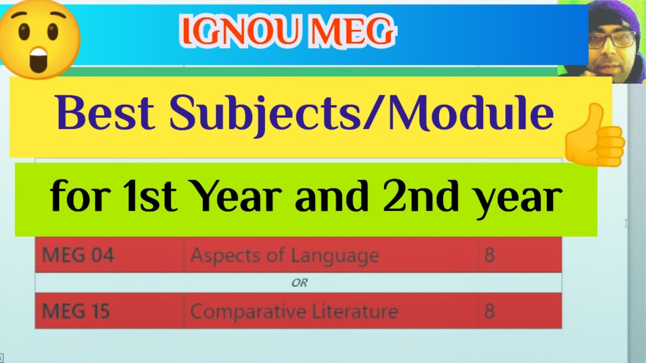 IGNOU MEG: The Best Module/Subjects for Ist Year and 2nd Year | जिनको ...